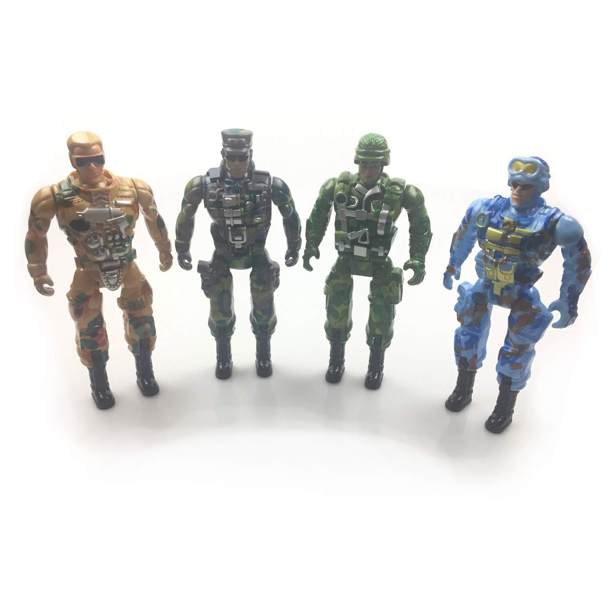 QINGQIU 4 Pack Jumbo Soldier Deformation Easter Eggs with Toys Inside for Kids Boys Girls Easter Gifts Easter Basket Stuffers Fillers