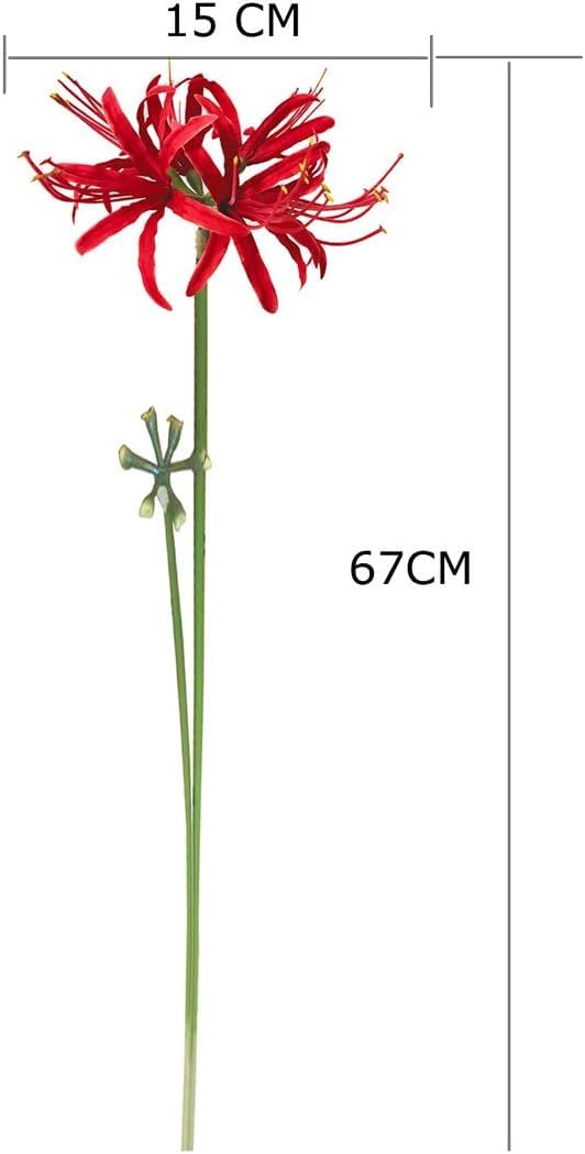 Qingriver 4 Stems 26.38'' Artificial Spider Lily Flowers Lycoris Radiata for Home Garden Decoration Red