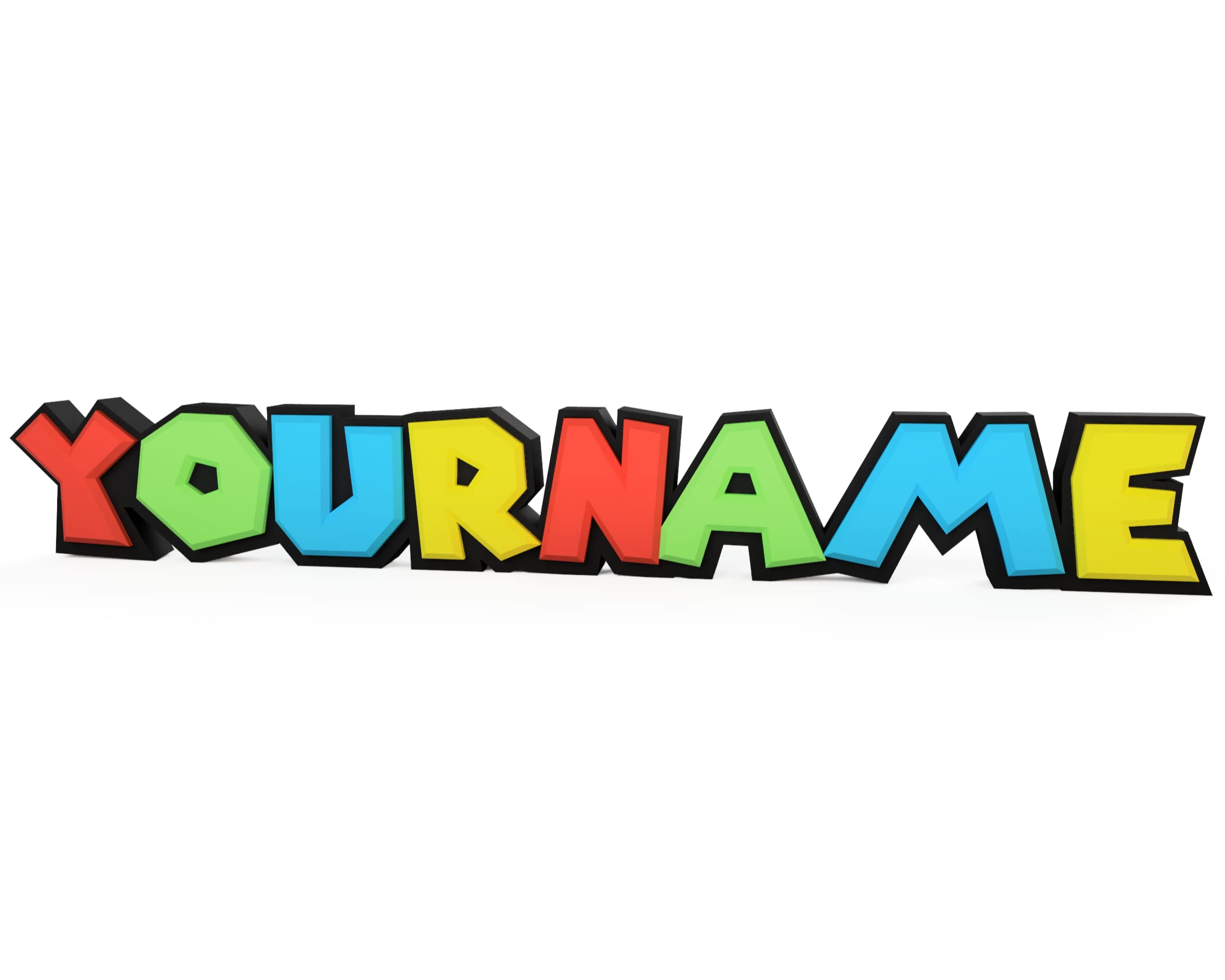 Custom Mario Inspired Nameplate, 3D Printed Font Name, Teacher Desk Plaque, Kid Themed Playground Sign, Baby Nursery Crib Letters, Personalized Kart Gamer Gift - Customizable (Mario v2)