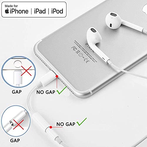 Lightning to 3.5 mm Headphone Jack Adapter, [Apple MFi Certified] 2 Pack iPhone 3.5mm Headphones/Earphones Jack Aux Audio Dongle Adapter Compatible with iPhone 13 12 11 XS XR X 8 7 SE [Not for Call]