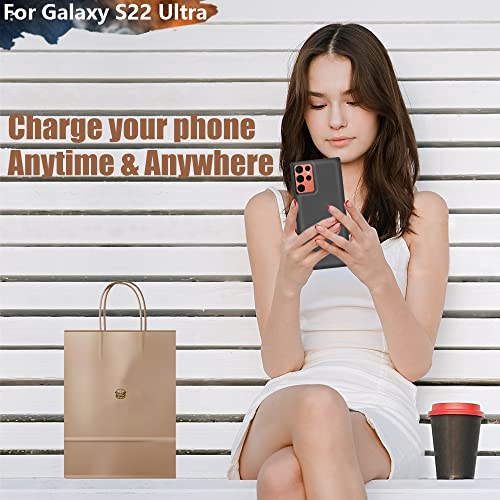 RUNSY Battery Case for Samsung Galaxy S22 Ultra, 5000mAh Rechargeable Extended Battery Charging Charger Case, Add 100% Extra Juice, Not Compatible with S22 or S22+ (6.8 inch) Black