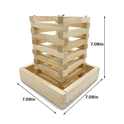 Rabbit Wooden Hay Feeder Chinchilla Food Dispenser Small Animal Hay Rack Bunny Cage Accessories for Guinea Pig Hamster