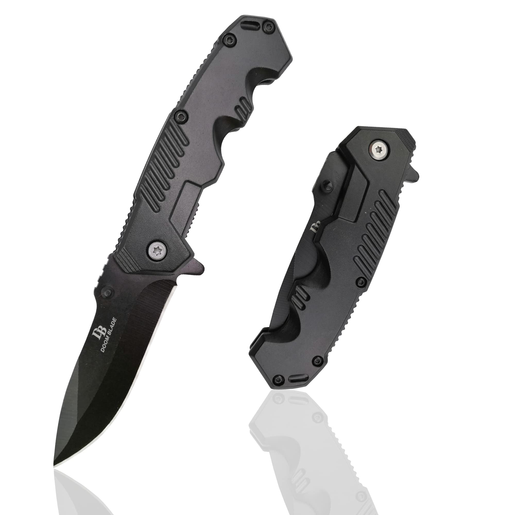 DOOM BLADE 7.87" EDC Cool Sharp Tactical Folding Pocket Knife,Spring Assisted Opening Knifes with Liner Lock,Pocketclip - Best Camping Fishing Hiking Survival Knife