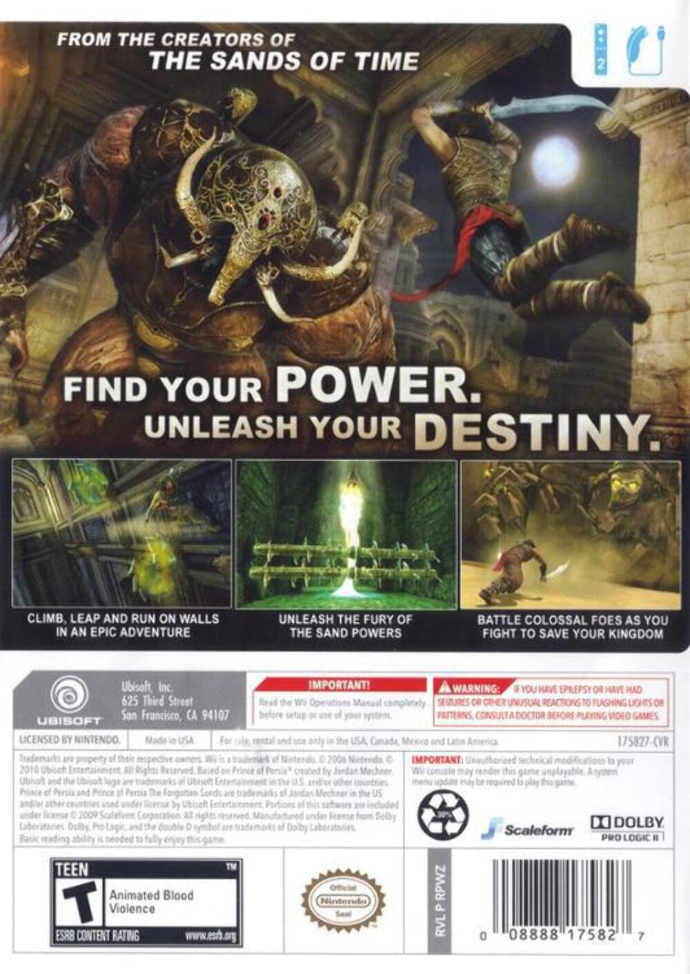 Prince of Persia: The Forgotten Sands - Nintendo Wii