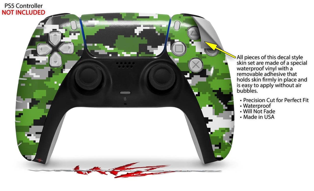 WraptorSkinz Skin Wrap compatible with Sony PS5 DualSense Controller WraptorCamo Digital Camo Green (CONTROLLER NOT INCLUDED)