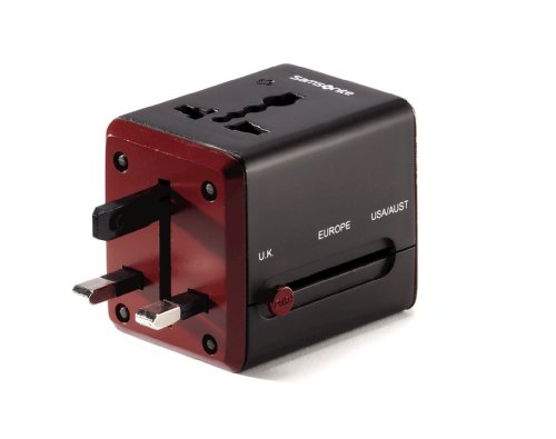Samsonite Worldwide Power Adapter, Black/Red, One Size