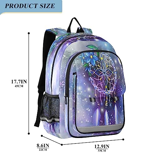 Primary Middle School Backpack Dream Catcher Bohemian Kids Book Bags for Teens Kindergarten Sturdy Waterproof Lightweight Durable Ages 6-12