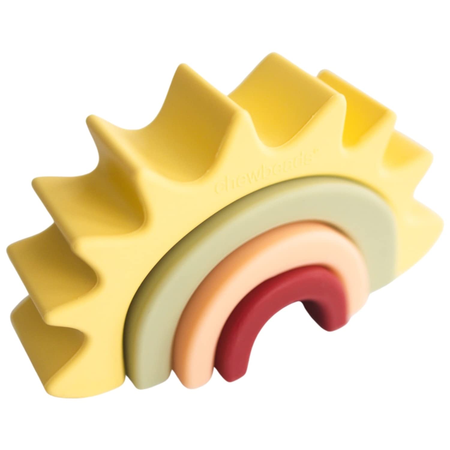 Chewbeads Sunshine Baby Stacking Toy - 100% Silicone Stacker Toy for Babies, Toddlers - Fun, Colorful Stacking Toy to Develop Fine Motor Skills - Dishwasher Safe, BPA & Phthalate Free
