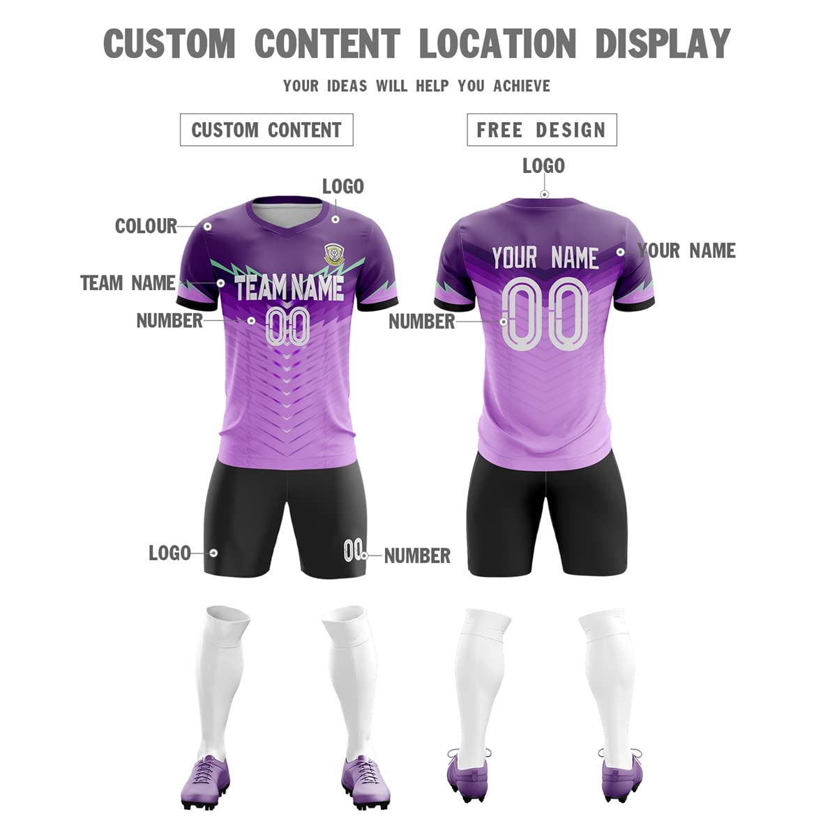 Custom Soccer Jersey for Men Women Kids Personalized Name Number Sports Shirts and Shorts Add Logo