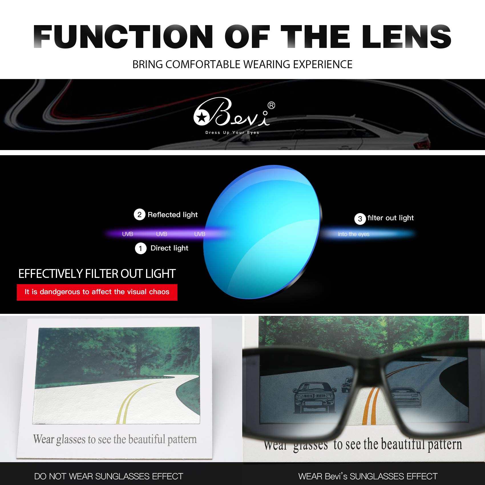 Bevi Polarized Sports Sunglasses Ultralight TR90 Frame Glasses Flexible and Durable for Men Women Sun Glasses 2701C7