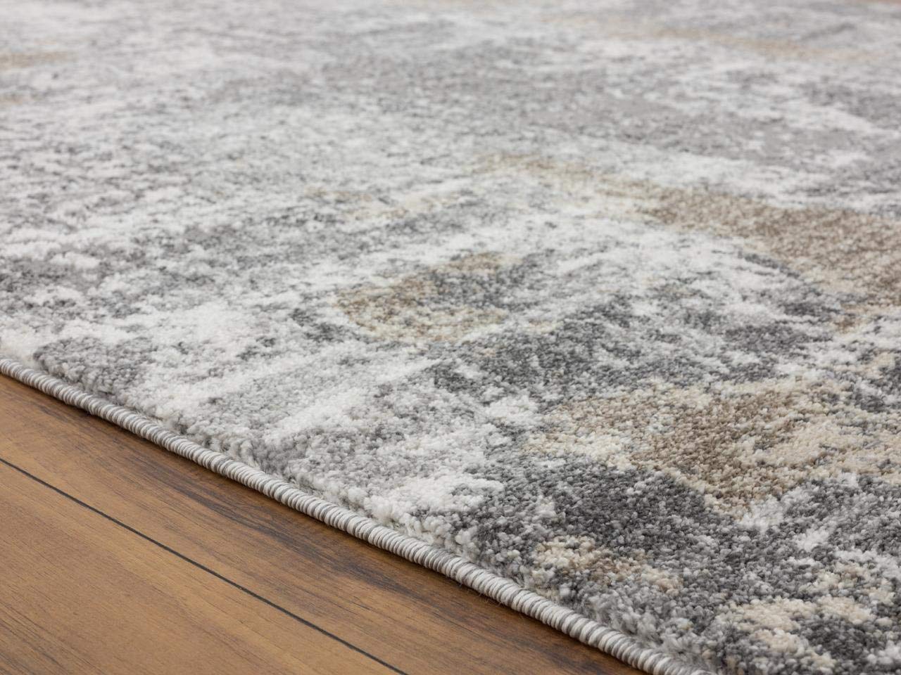 LUXE WEAVERS Euston Collection 7679 Grey 8x10 Abstract Area Rug