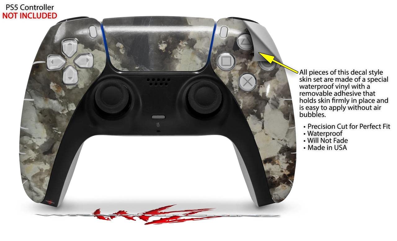 WraptorSkinz Skin Wrap compatible with Sony PS5 DualSense Controller Marble Granite 04 (CONTROLLER NOT INCLUDED)