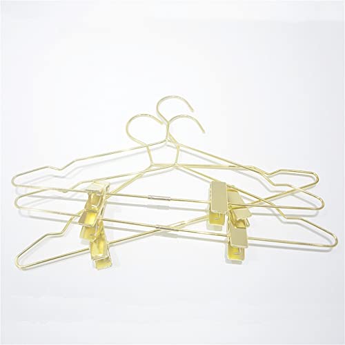 N/A 5pcs Metal Trouser Hanger for Trousers Socks & Skirts Hanging Rack Space-Saving Clothes Hangers Clothing Storage (Color : Gold)