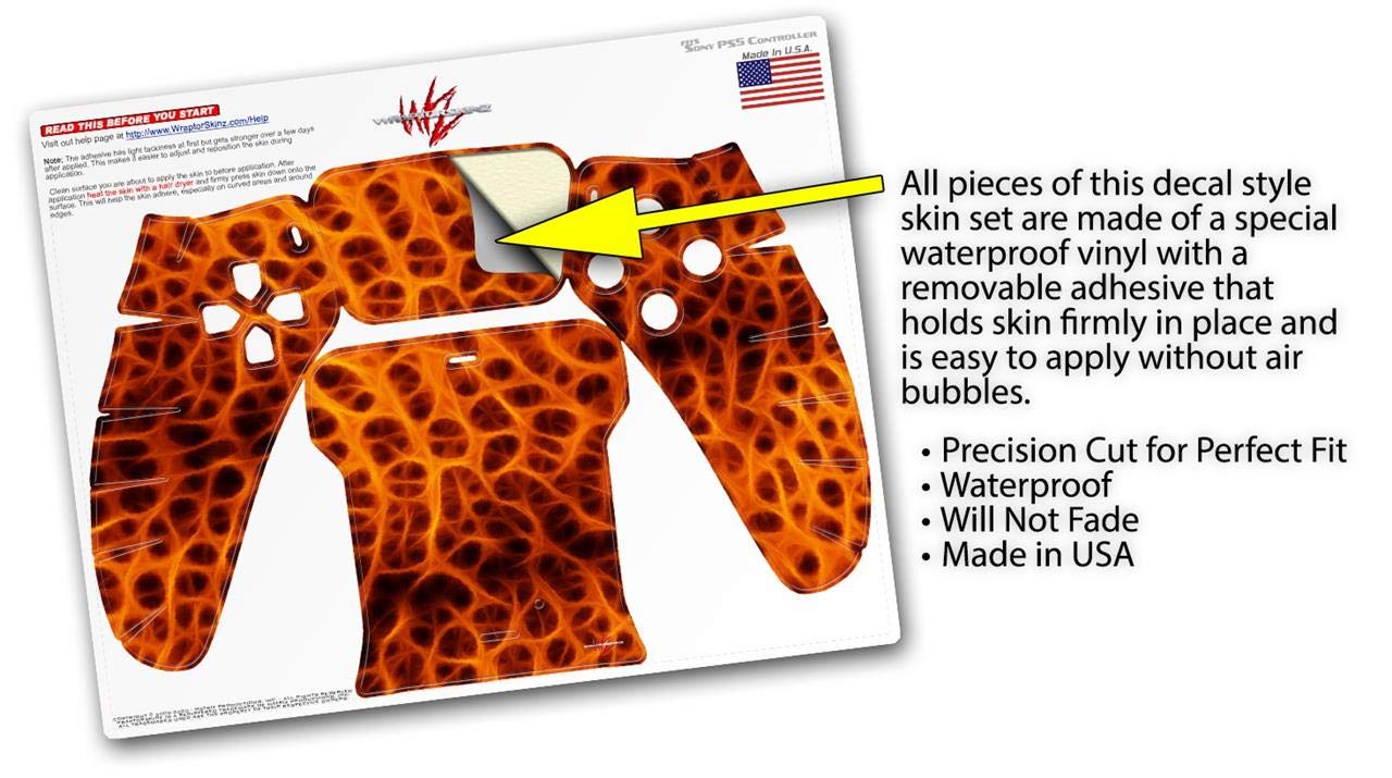 WraptorSkinz Skin Wrap compatible with Sony PS5 DualSense Controller Fractal Fur Cheetah (CONTROLLER NOT INCLUDED)