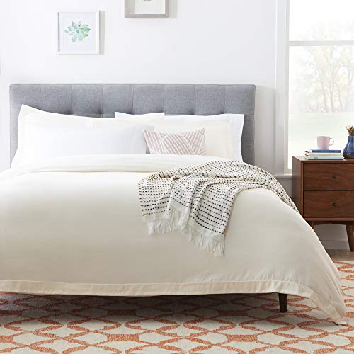 Linenspa Microfiber Duvet Cover - Three Piece Set Includes Duvet Cover and Two Shams - Soft Brushed Microfiber - Hypoallergenic, Cream, Full