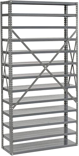 Global Industrial 13 Shelf Steel Shelving with (60) 4" H Plastic Shelf Bins, Green, 36x12x72