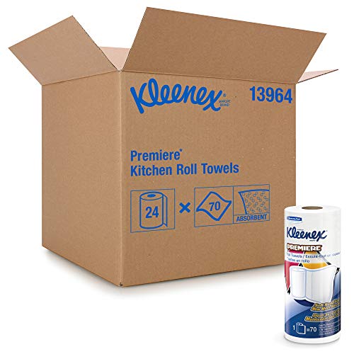 Kimberly Clark Professional Towels Premier Kitchen Paper Towels (13964), Cloth-Like Softness, Perforated, 24 Rolls / Case, 70 Kleenex Paper Towels / Roll, White