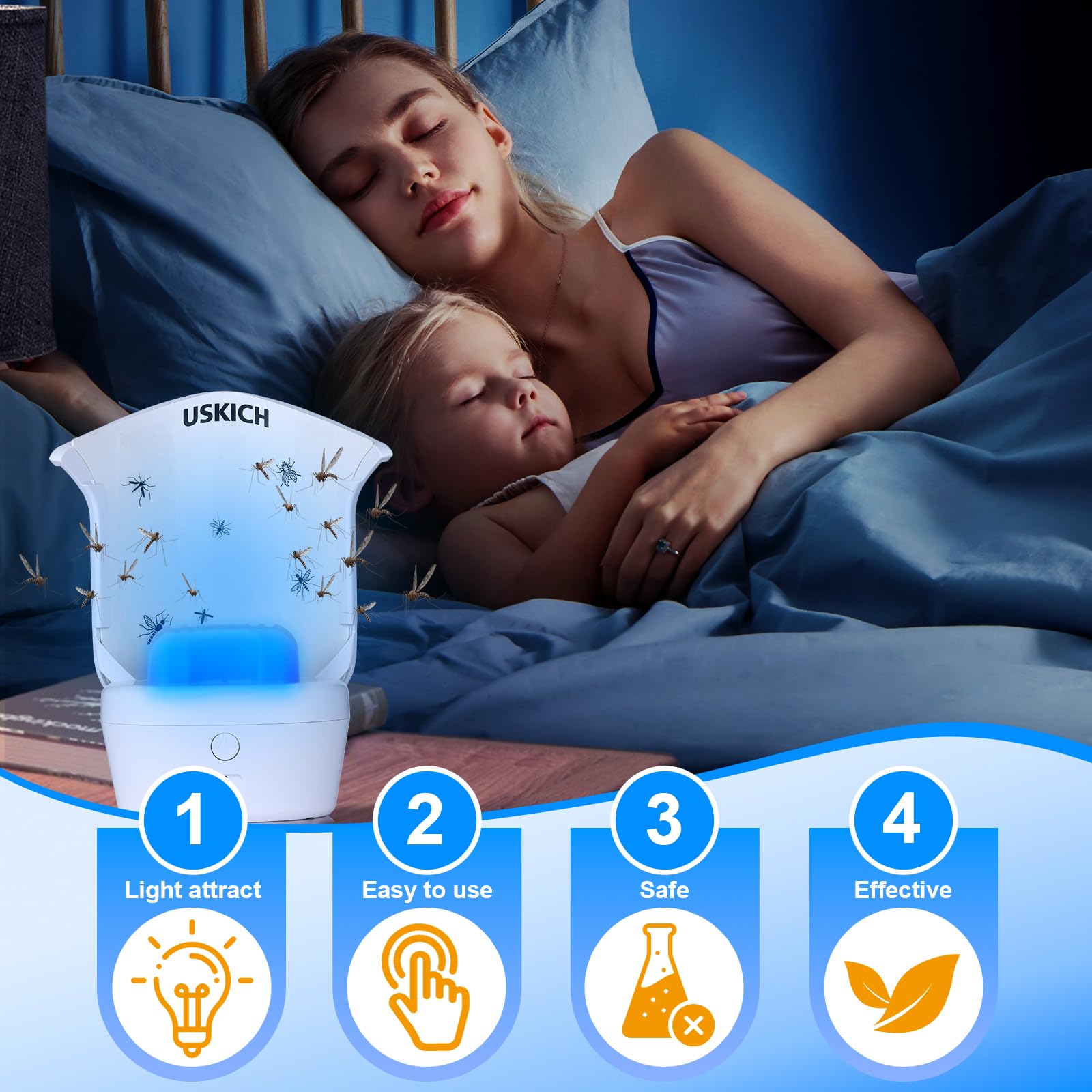 Flying Insect Trap with USB Rechargeable and Portable,Insect Catcher,Indoor Fly Trap with Night UV Light,Fruit Fly Traps for Gnat, Moth, Mosquito, Bug Light Insect Killer (1 Device+10 Glue Cards)