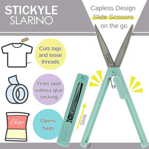 SUN-STAR Slarino Travel Ready Compact Scissors - Pocket Sized & Portable, Light Green S3720012 (Authentic Hologram for US and EU Only)