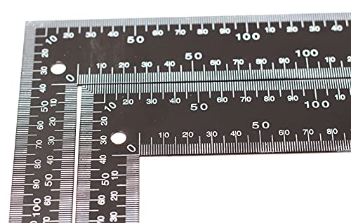 Driak Black 2pc Metal L Shaped Metric Square Carpenter Square 0-30cm 0-20cm Measuring Range Metal Framing Square Square Ruler for Accurate Cutting, Trimming, Slicing and Measuring