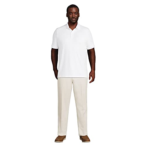 Lands' End Mens Short Sleeve Supima Polo White Regular X-Large