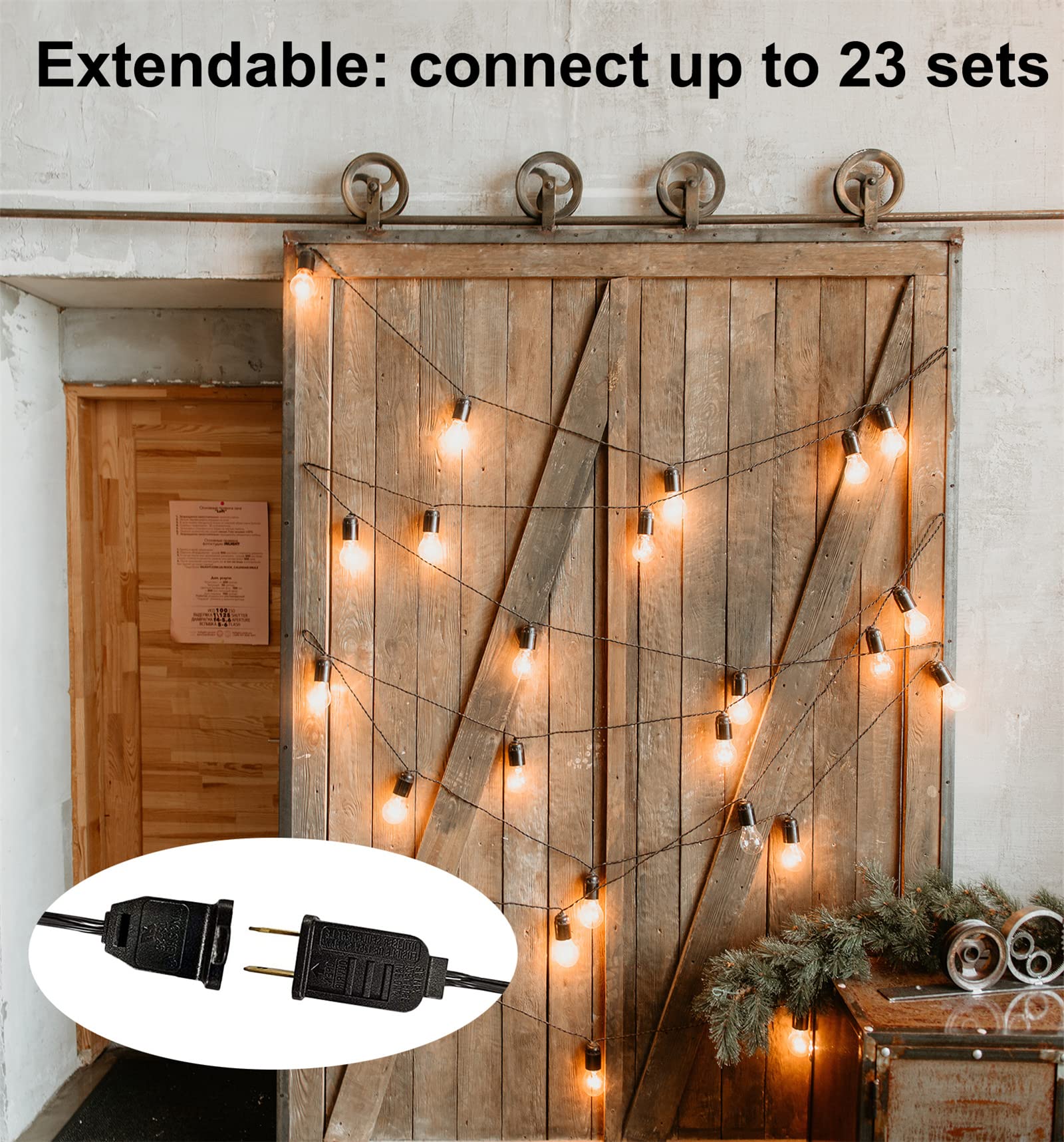 Outdoor String Lights G40 Globe LED Bulbs, Panaromia 41FT Patio Lights 30+3 Bulbs, Waterproof Shatterproof Hanging Lights for Indoor Outside Garden Home Christmas Xmas Warm White (A-LED-41ft)