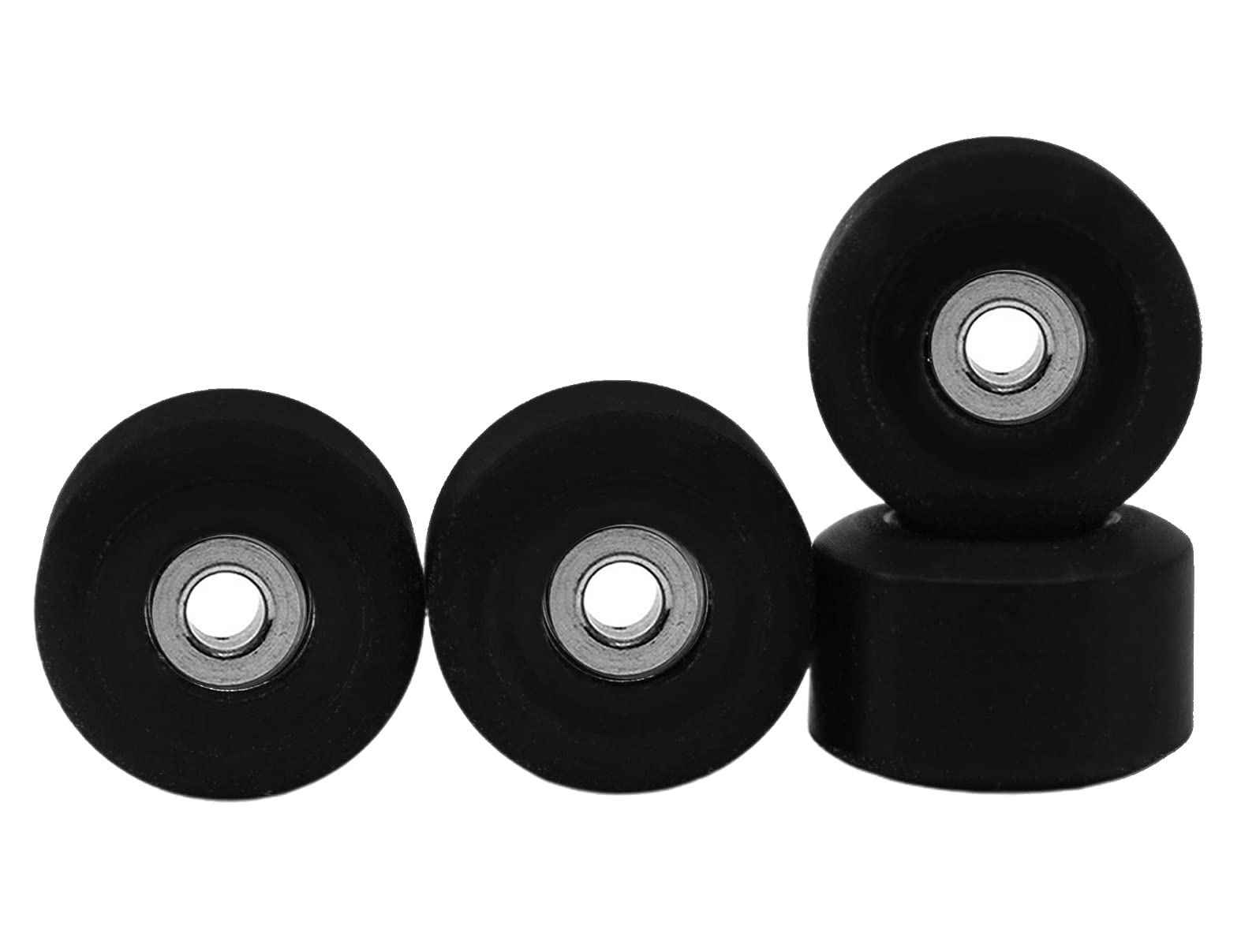 Teak Tuning Apex 61D Urethane Fingerboard Wheels - New Street Shape, 7.7mm Diameter - Ultra Spin Bearings - Made in The USA - Pitch Black Colorway