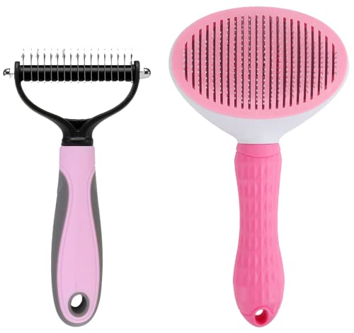 lanimal Cat brushes for indoor cats,deshedding brush for cats 2 Pack,Cat brush for shedding,Cat brush Pet Brush Suitable for Cat Dog or Horse,slicker brush Dog Brush for Shedding