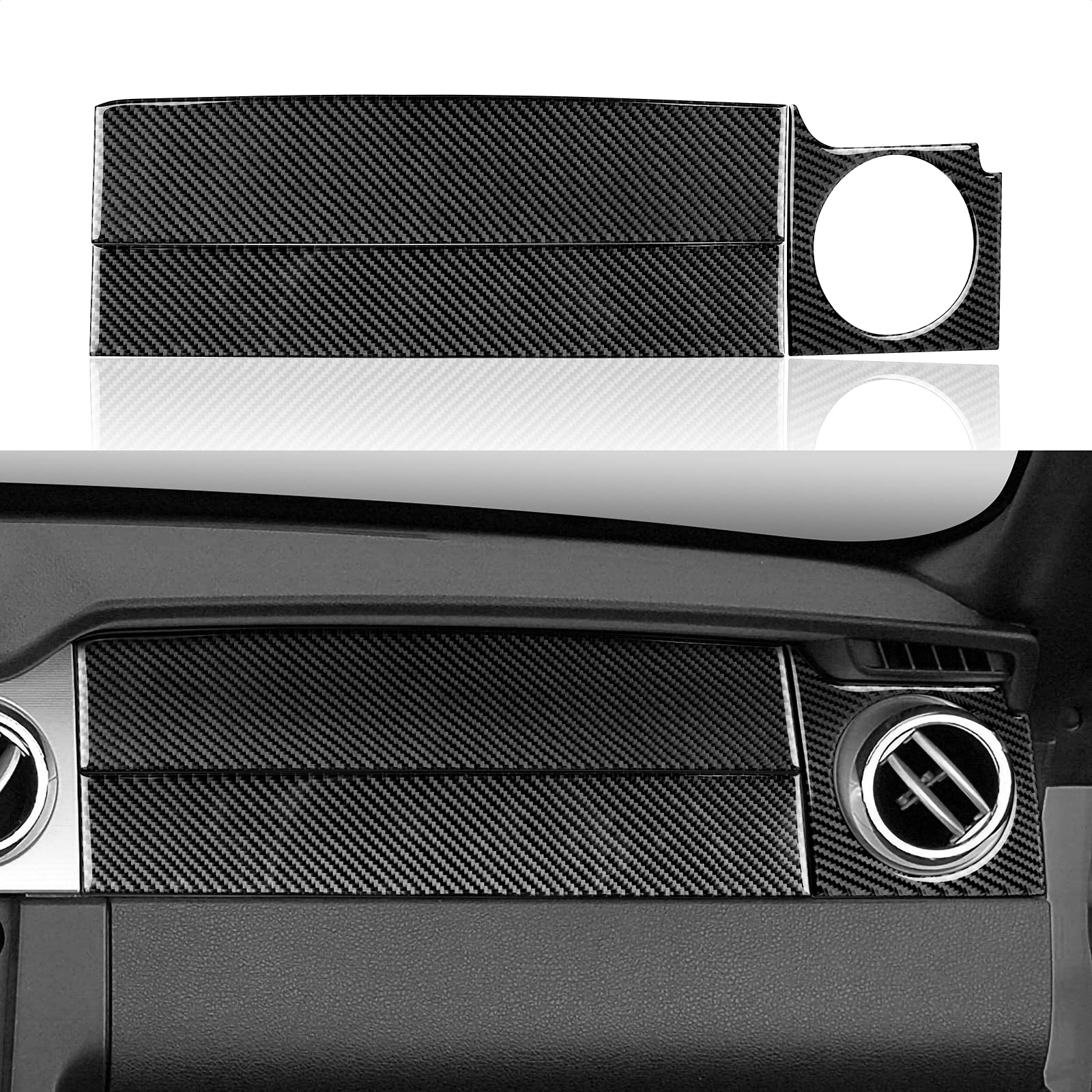 Car Copilot Air Vent Panel Sticker Decal Carbon Fiber Interior Trim Cover for Ford Mustang GT 2005 2006 2007 2008 2009 S197 Accessories
