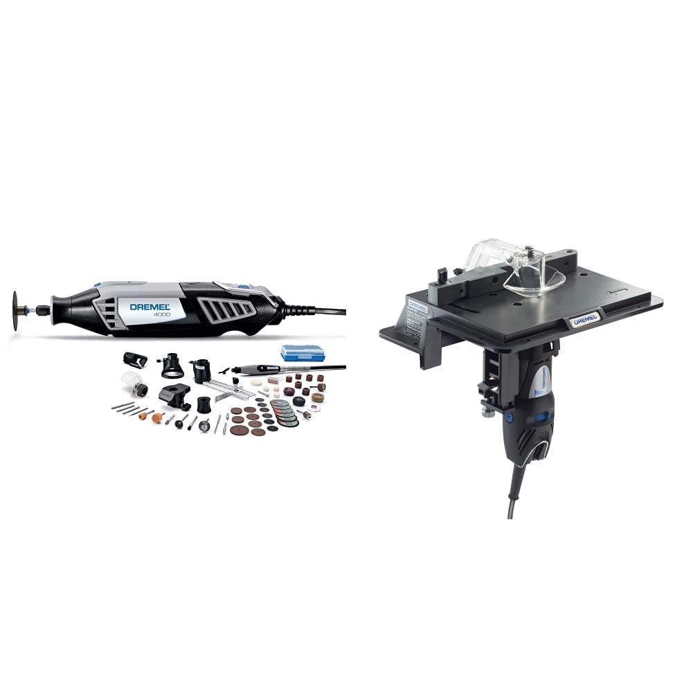 Dremel 4000-6/50 High Performance Rotary Tool Kit with Flex Shaft- 6 Attachments & 50 Accessories & 231 Portable Rotary Tool Shaper and Router Table- Woodworking Attachment