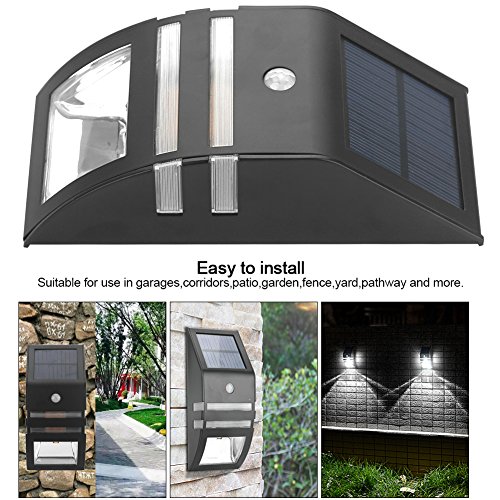 Solar Power LED PIR Motion Sensor Solar Powered Lights, Outdoor Waterproof Path Wall Lamp Home Garden Security Lamps for Driveway, Yard, Garden, Patio