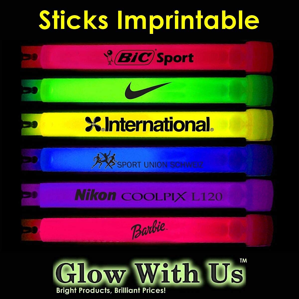Glow Sticks Bulk Wholesale, 100 6β Industrial Grade Orange Light Sticks. Bright Color, Glow 12-14 Hrs, Safety Glow Stick with 3-Year Shelf Life, GlowWithUs Brand