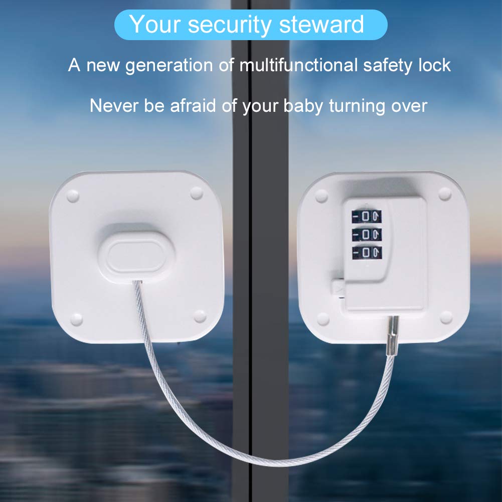 Child Safety Locks, Proofing Cabinet Locks, Password Locks for Drawers/Fridge/Dishwasher/Cupboard/Closet/Oven, Adhesive No Drilling(White)