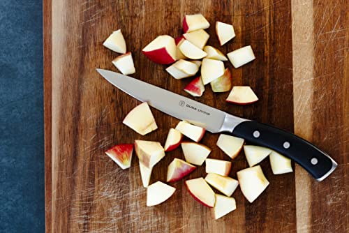 DURA LIVING 2-Piece Professional Kitchen Knife Set β Ultra Sharp, Precision Forged High Carbon German Stainless Steel, 5" Utility & 3.5" Paring Knives, Ergonomic Handle, Multipurpose, Black