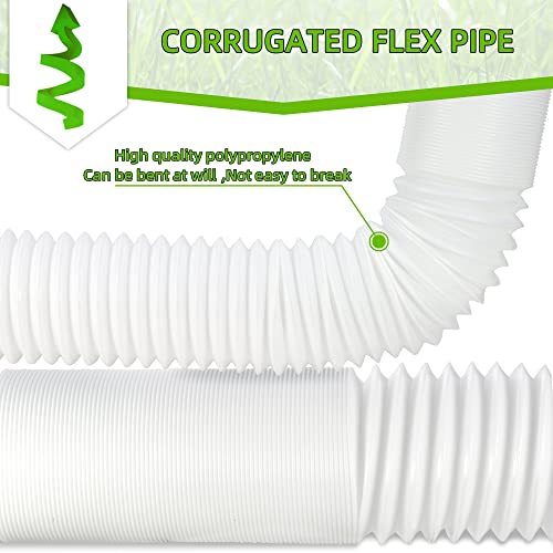 Mapleza Rain Gutter Downspout Extensions Flexible - Drain Downspout Extender - Gutter Down Spout Drain -Extend from 21 to 60 Inches (White,2Pack)