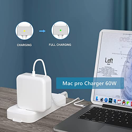 Mac Book Pro Charger Replacement for Mac Pro 13-Inch 2012-2016 Retina Display Ac 60W 2 T Connector Power Adapter, Laptop Charger Compatible with Mac Pro/Mac Air(Late 2012-2017)