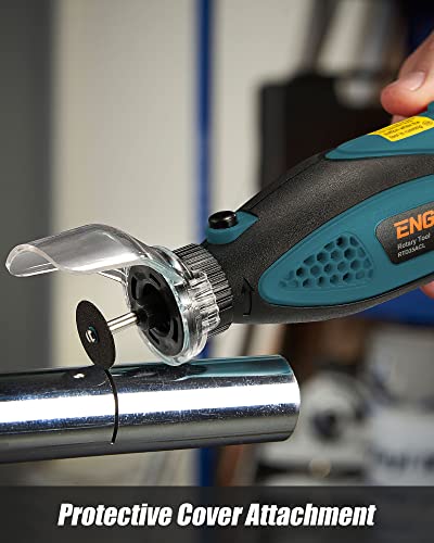 ENGINDOT Rotary Tool Kit with Keyless Chuck Flex Shaft, 6 Variable Speed, 10000-32000 RPM, Carrying Case for Cutting, Engraving, Drilling, Sanding, Polishing, DIY Crafts - Blue