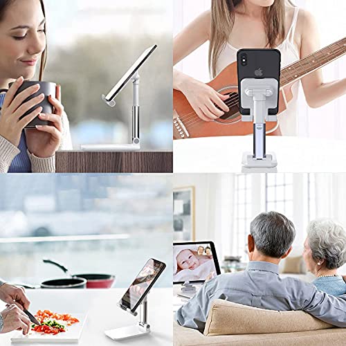 KJYF Phone Case for Oukitel WP19 (6.78"), [ 1 x Tempered Glass Protective Film], Shockproof Soft Silicone Black Case, with White Height Adjustable Cell Phone Stand for Desk.