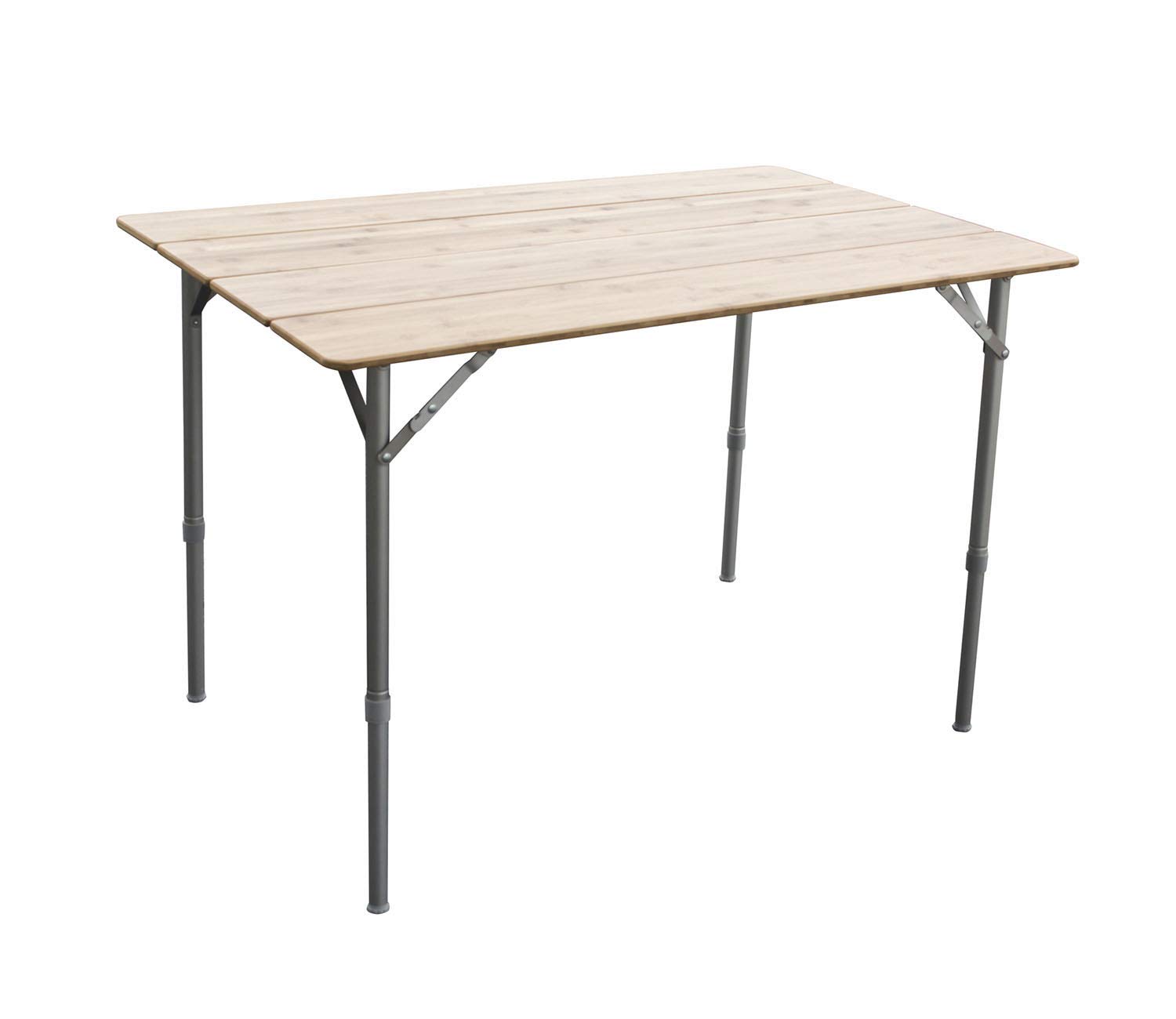 Buffalo Tools FFBAT40 Folding Bamboo Adj Table 40In, Brown