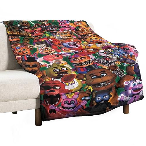 Five Nights Throw Blanket for Kids Boys Adult Flannel Blanket Soft Warm Plush Bedding for Decorate The Room 50"x40"