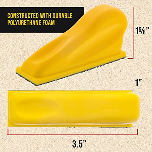 Dura-Gold Micro Hand Sanding Block Kit, 3.5β x 1β Pad, Hook & Loop Backing, 40 Sandpaper Sheets, 5 Each 60, 80, 120, 180, 220, 320, 400, 600 Grit - Wood Woodworking, Small Detail Finishing Sander