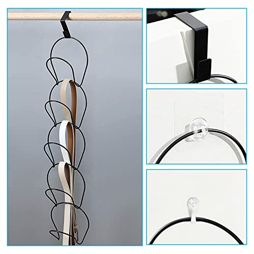 LMIP 15 Pack Hat Holder, Hanging Hat Holder Baseball Hat Holder Wig Organizer, Multifunctional Door/Wall Hat Organizer for Scarves, Handbags, Towels, Clothes, Tie Doors, Wall Hooks, Black (Black)