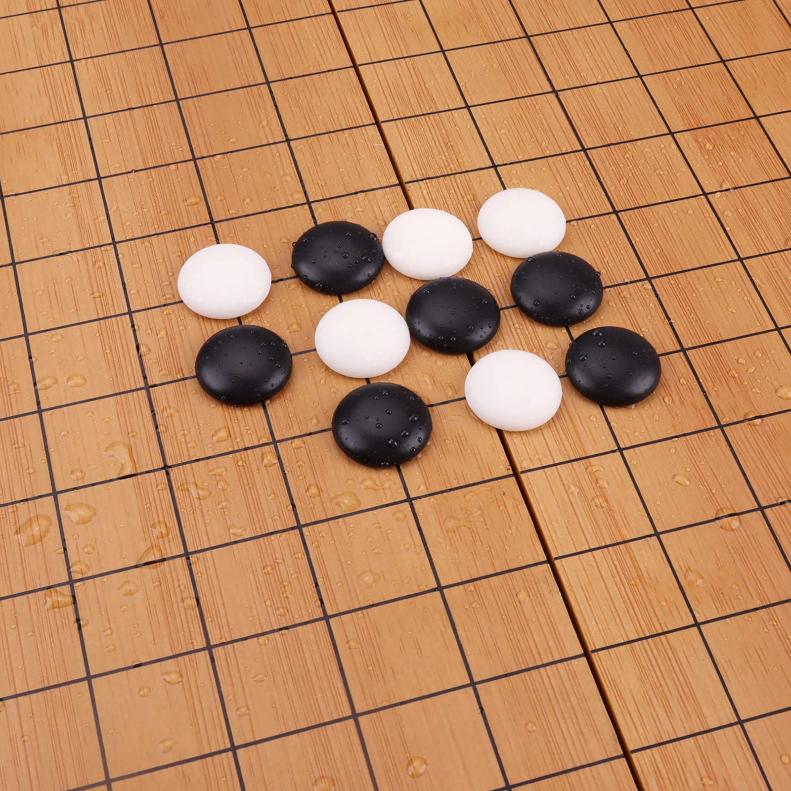 Wowwoody 19x19 Go Game SetHigh Grade Gift Box Board with Single Convex Melamine Stones and Bowls Set