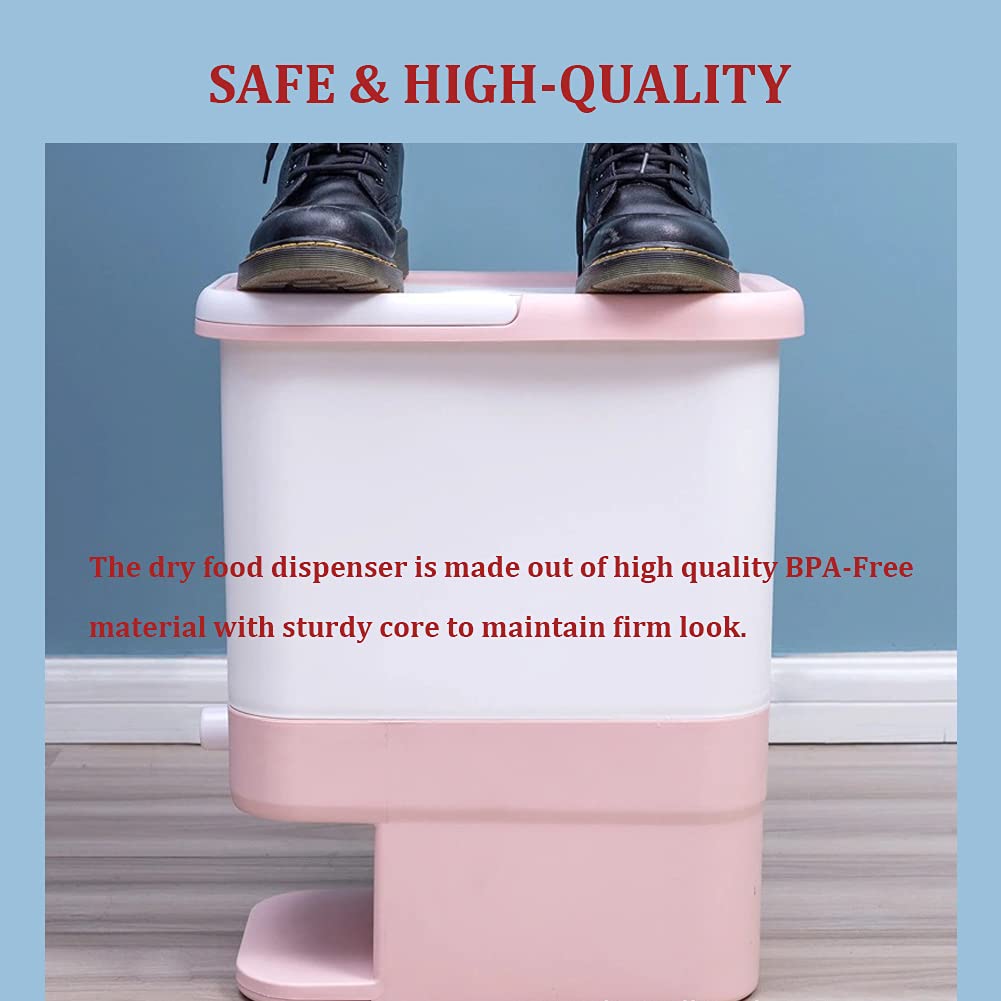 Creamoon WAQIA Rice Bucket Rice Storage Box Large Sealed Grain Container Grain Storage (pink)