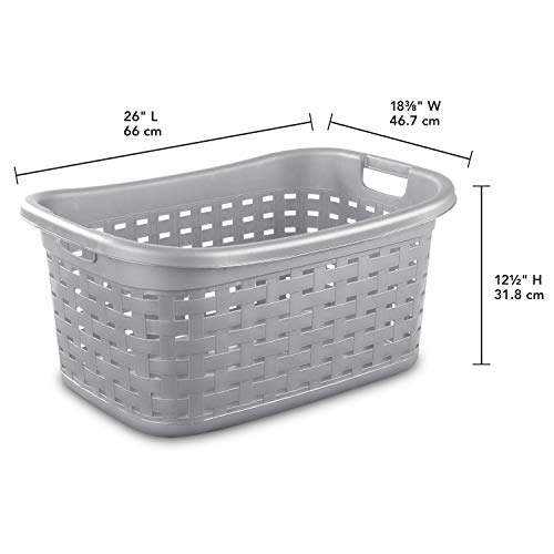 Sterilite 12756A06 Weave Laundry Basket, Cement, 6-Pack