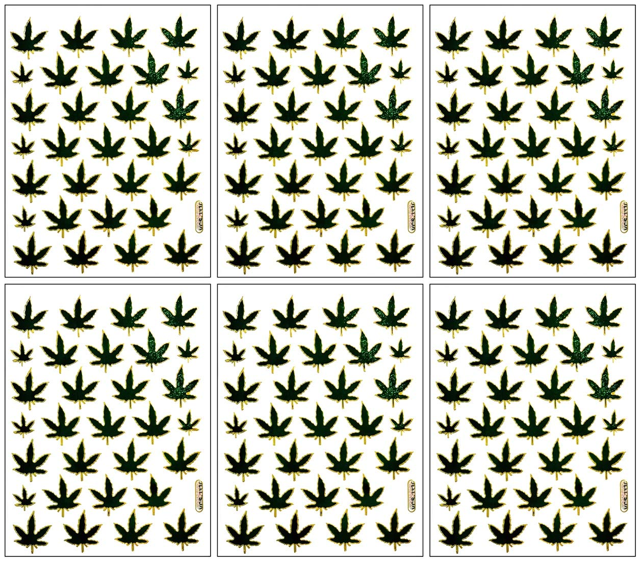 PARITA Stickers Green Pot Leaf Plant Marijuana Cannabis Hemp Cartoon Stickers Decal Art Label Glue Crafts Design Scrapbooking Calendar Diary Photo Book for Teacher Children Kids (Pack 6 Sheets.) (08)
