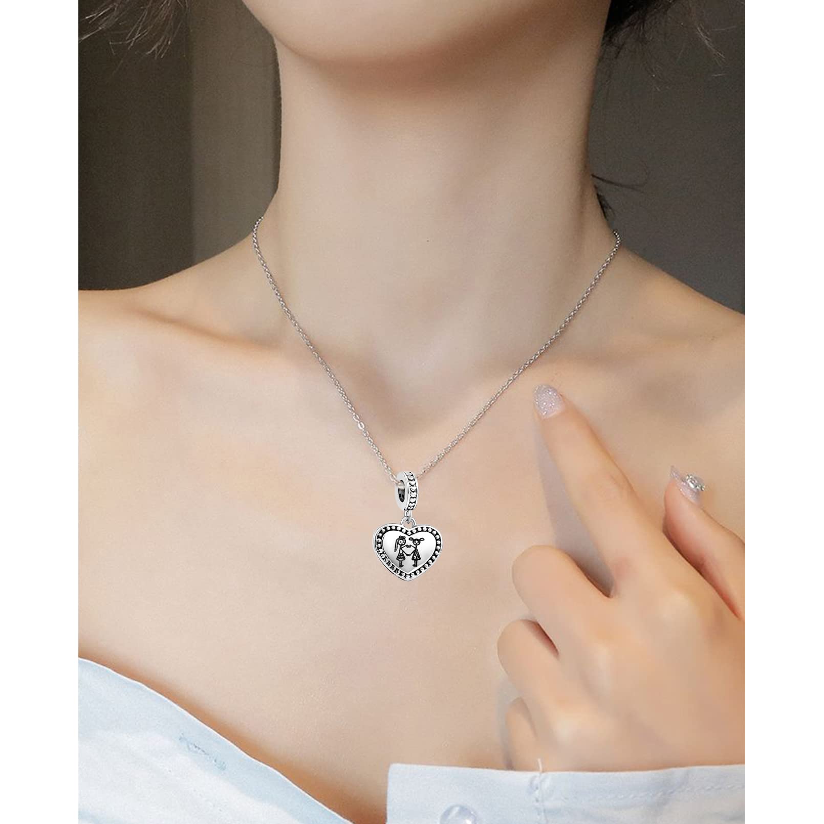 Chili Jewelry Heart Big Sister little Sister Charm Compatible With Pandora Charms Bracelets