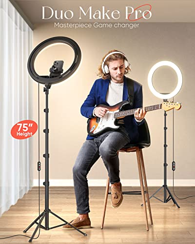 π‘π²ππ²ππ 13" Selfie Ring Light with Stand and Phone Holder, 63" Tripod for iPhone with Ring Light for YouTube/Tiktok, LED Ringlight for Make Up/Zoom Meeting/Photography, Ring Lights for Vlogs
