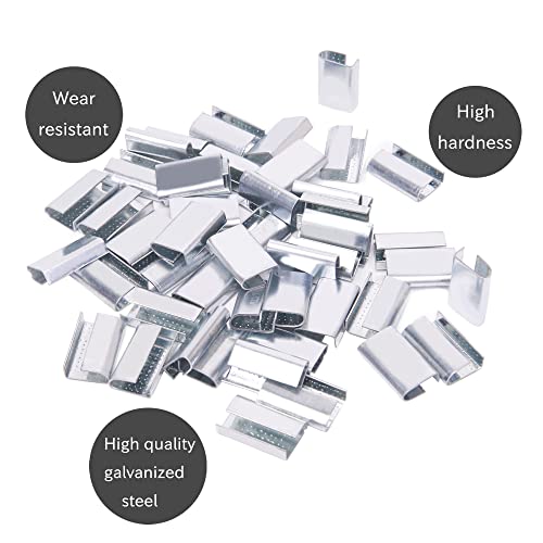 LNYEBN Packaging 5/8"(16mm) x 0.035" x 300' Polyester Strapping Roll,300feet Heavy Duty PET Belt, 50pcs Strapping Seals, 100pcs Corner Protector for Packaging Strapping