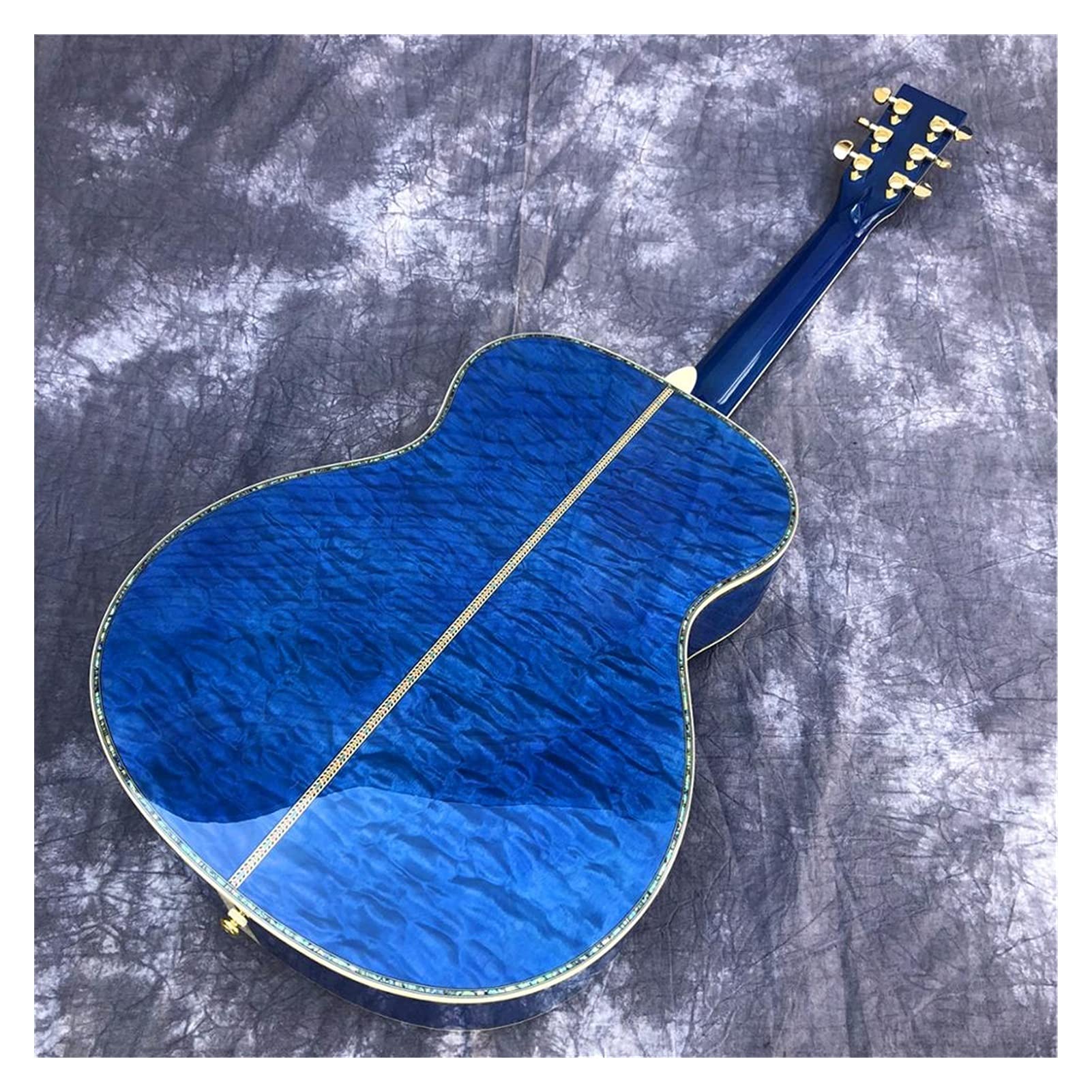 CJWSLYT Guitar Solid Spruce Top Style Acoustic Guitar, Ebony Fingerboard Blue Burst Maple Back and Sides Acoustic Guitar Electric Guitar (Color : Guitar, Size : 41 inches)
